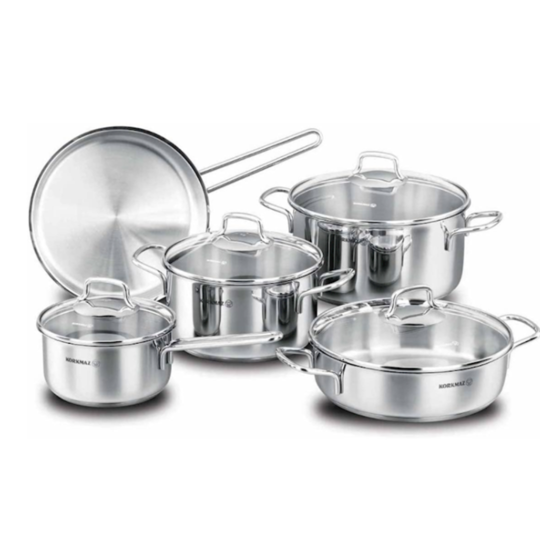 Korkmaz A1609 Perla Cookware Set of 9Pcs — NAHLE HOME
