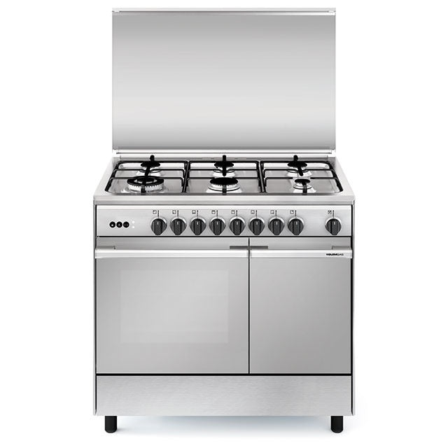 Glem Gas 90 Cm Gas Oven With Gas Grill, 6 burners, 1 triple ring, Stai ...